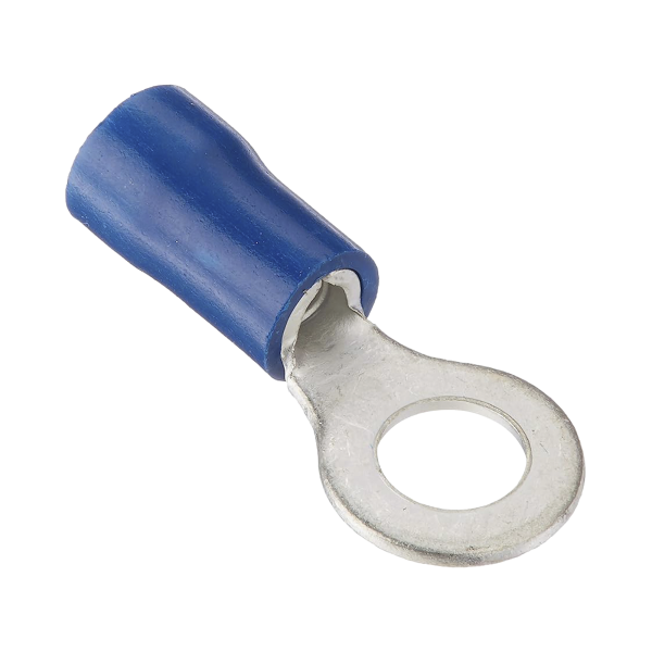 Terminal tipo ojo aislada / 16- 14 AWG / 3/16″ / Azúl / Paquete de 25 ...